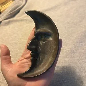 Art | Brass Tray Celestial Man In The Moon Face Trinket Dish | Poshmark